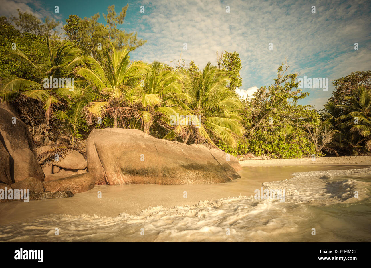 Retro style image of tropical island beach Stock Photo - Alamy