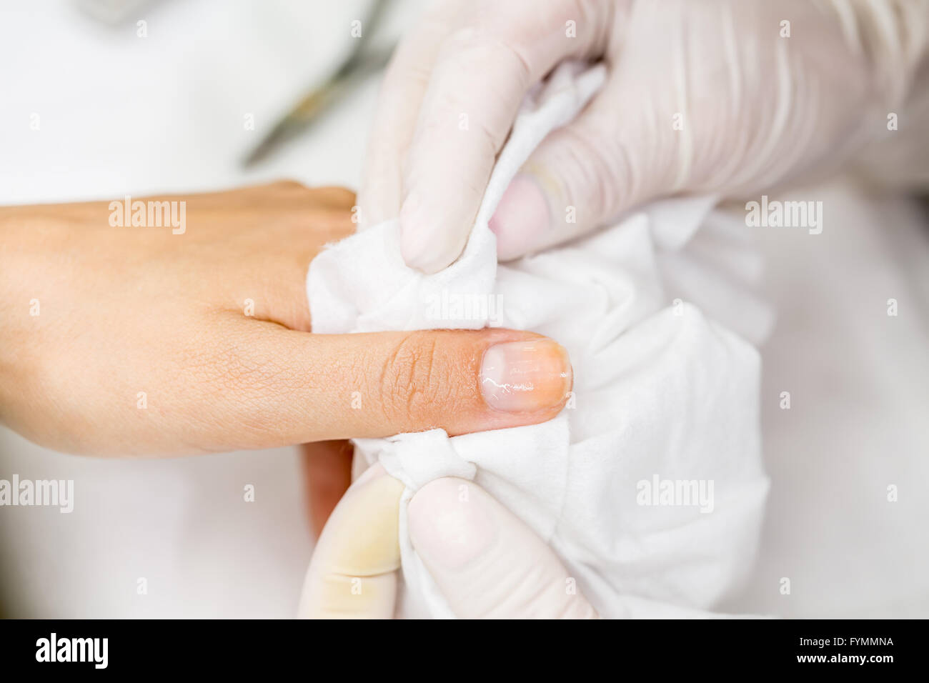 Manicure process in a beauty salon Stock Photo - Alamy