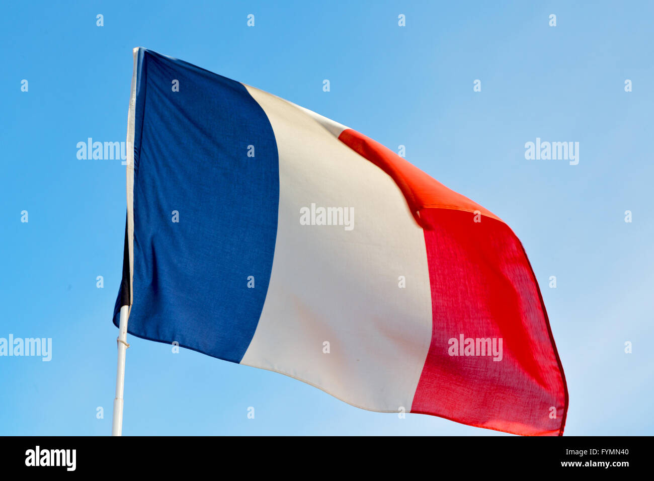french waving flag in france colour and wave Stock Photo - Alamy