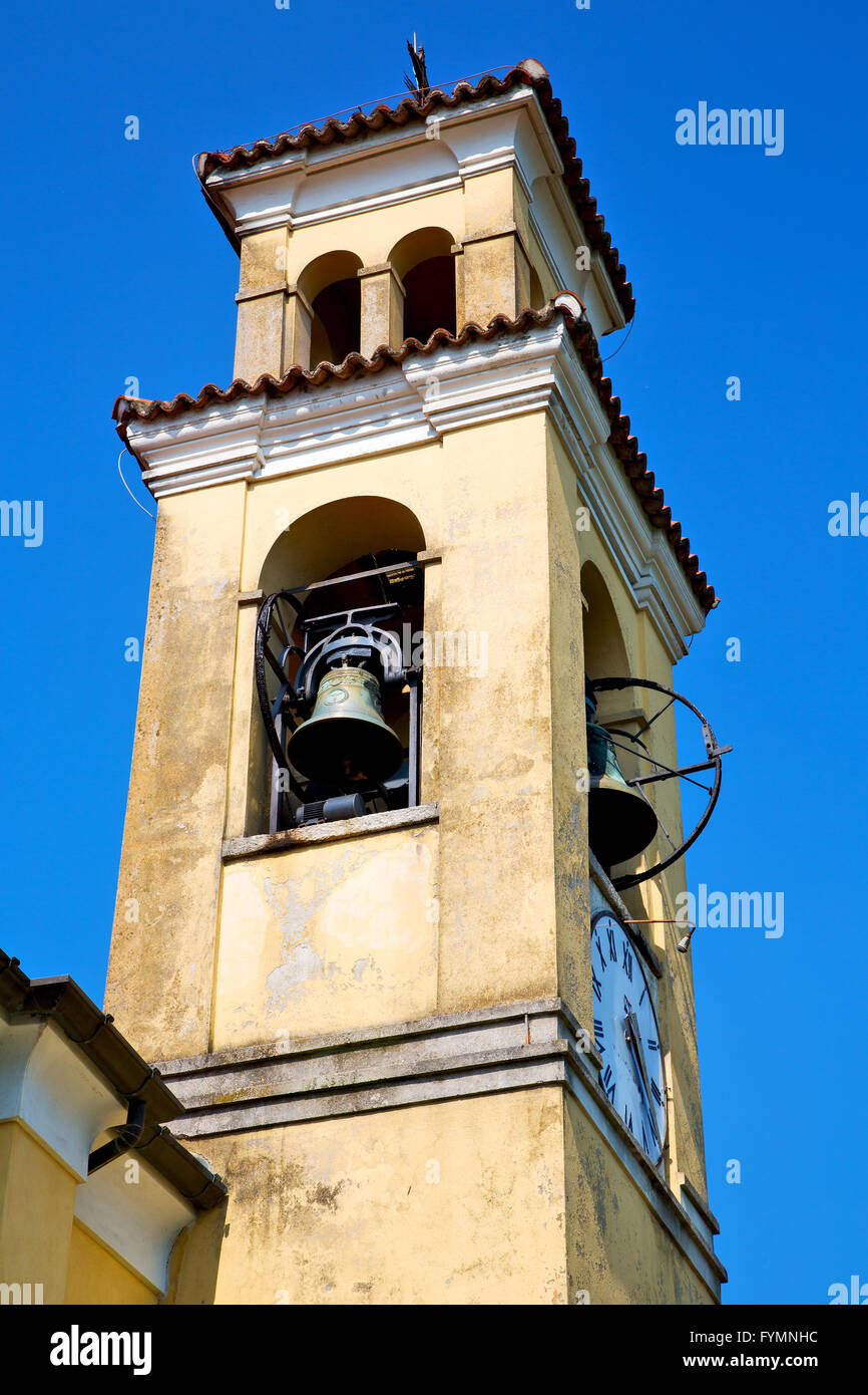 ancien clock tower in italy europe old stone Stock Photo - Alamy