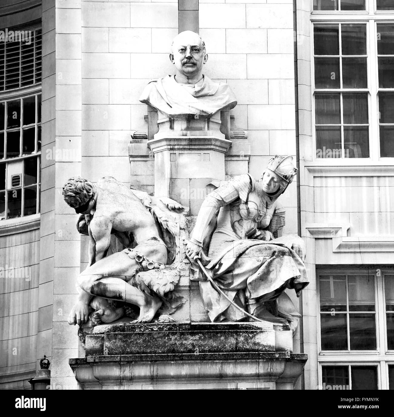 england historic marble and statue in old city of london Stock Photo ...