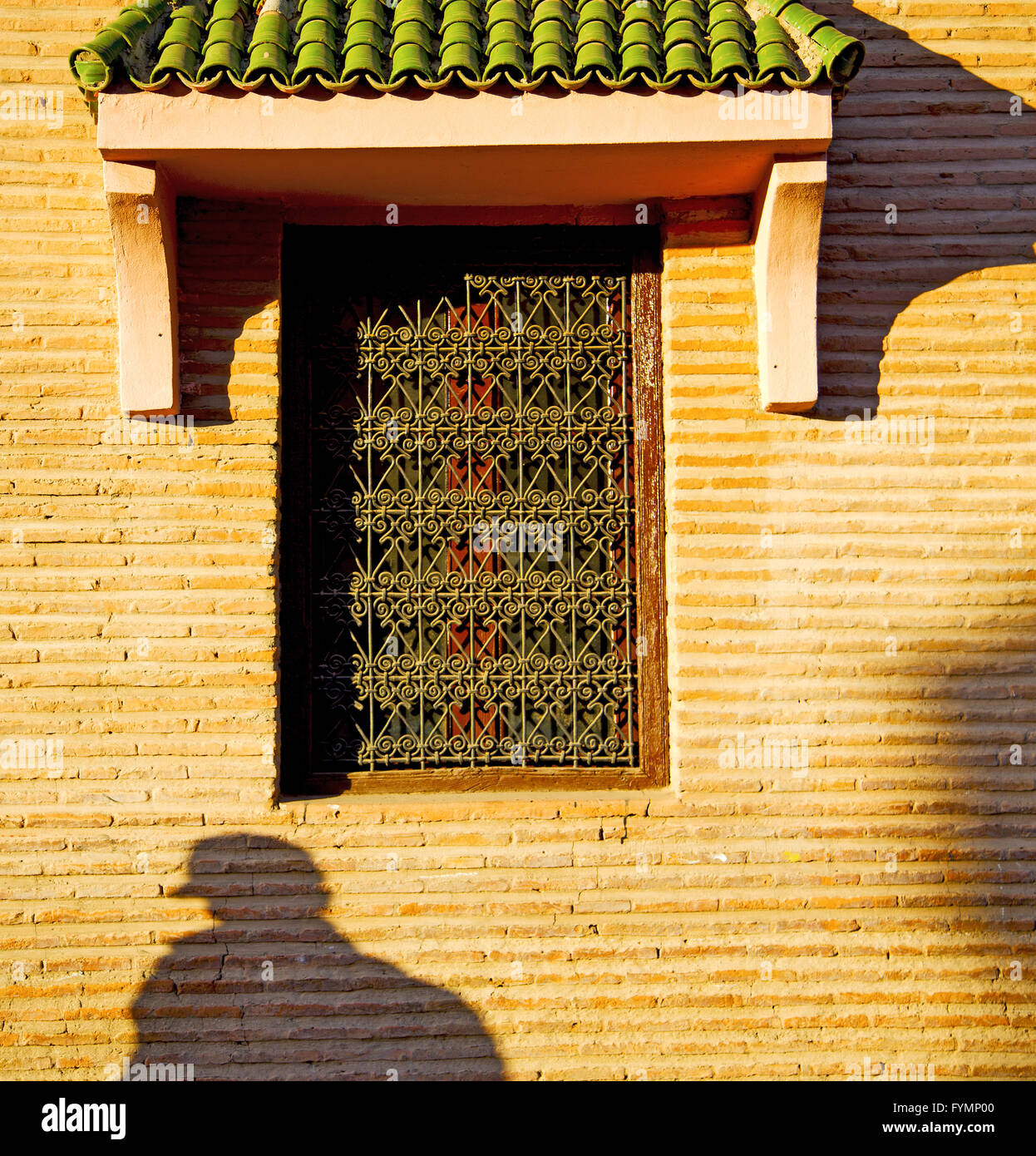 window in morocco africa and old construction wal brick historical ...