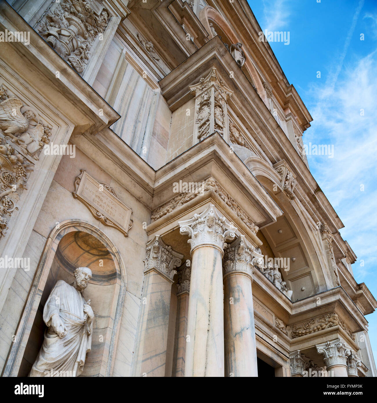column old architecture in italy europe milan religion and sunlight ...