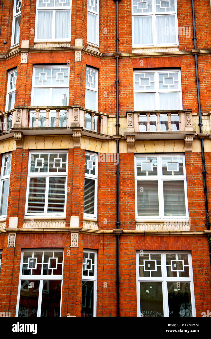 in europe london old brick wall and historical window Stock Photo - Alamy