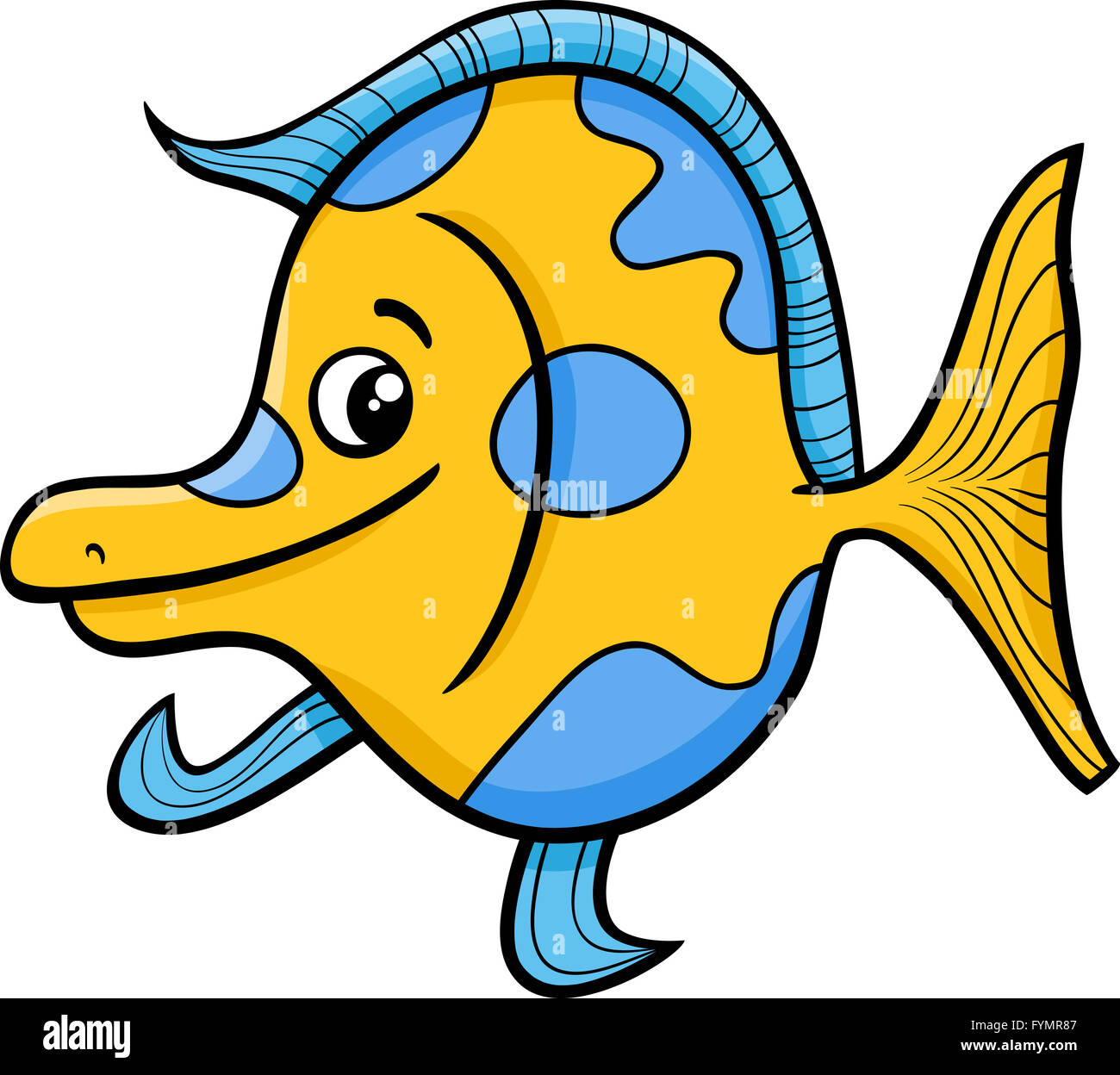 exotic fish cartoon illustration Stock Photo - Alamy