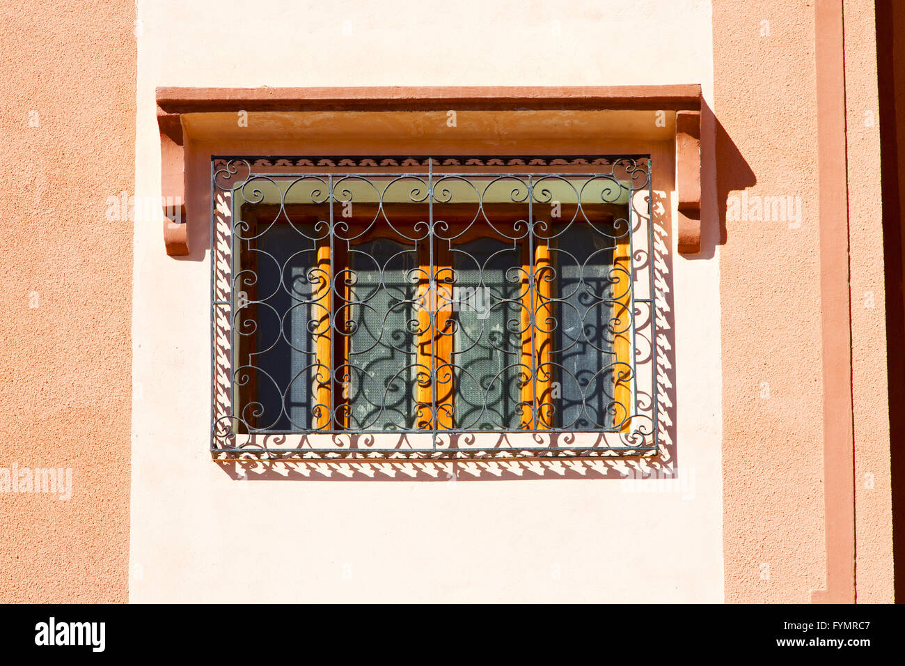 window in morocco africa and old construction wal brick historical ...