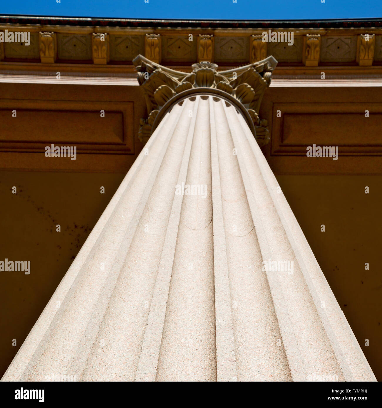 abstract old column in the country of europe italy and marble brick ...