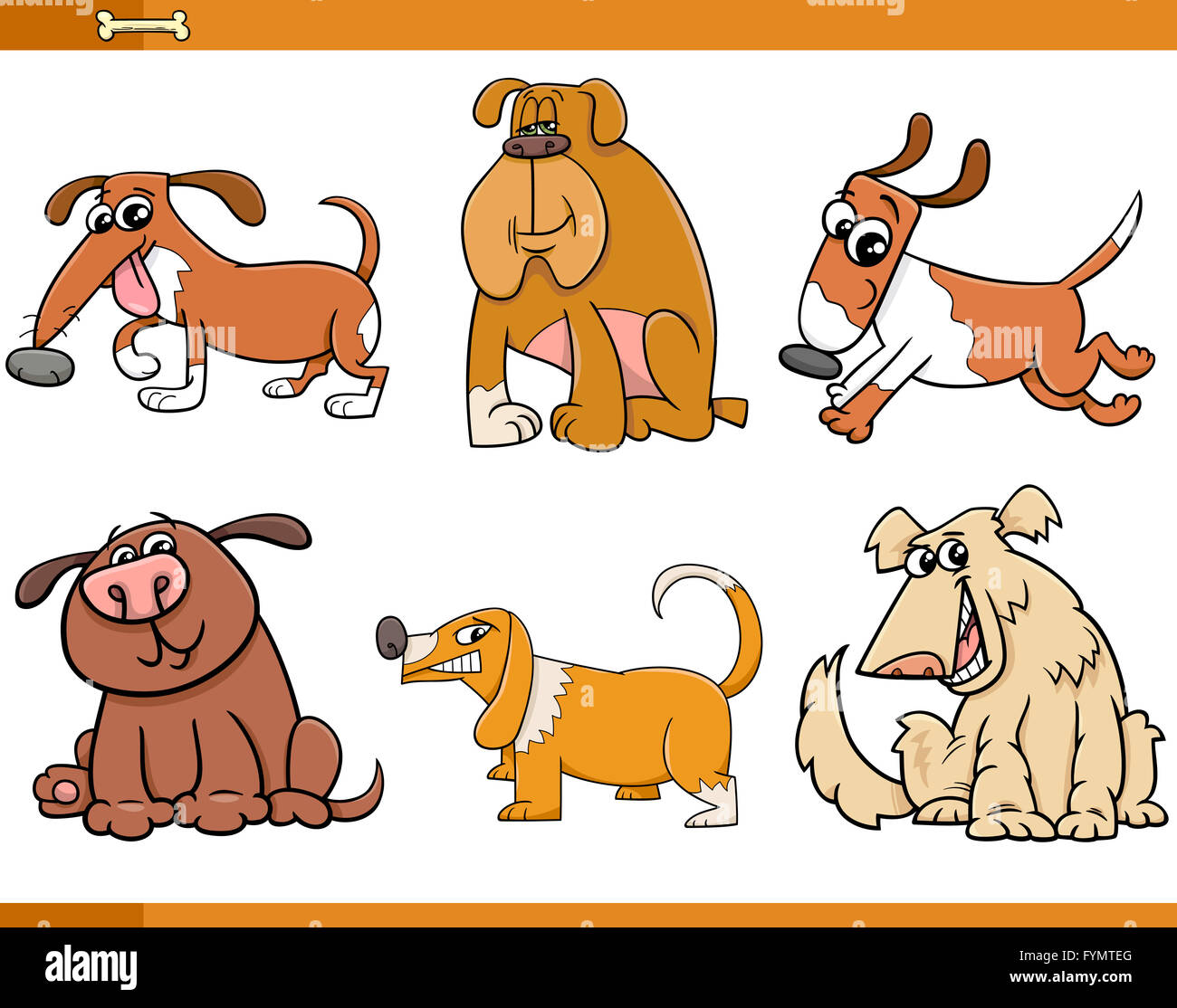 dogs characters cartoon set Stock Photo - Alamy
