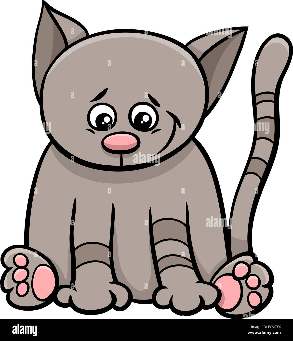 little cat cartoon character Stock Photo - Alamy