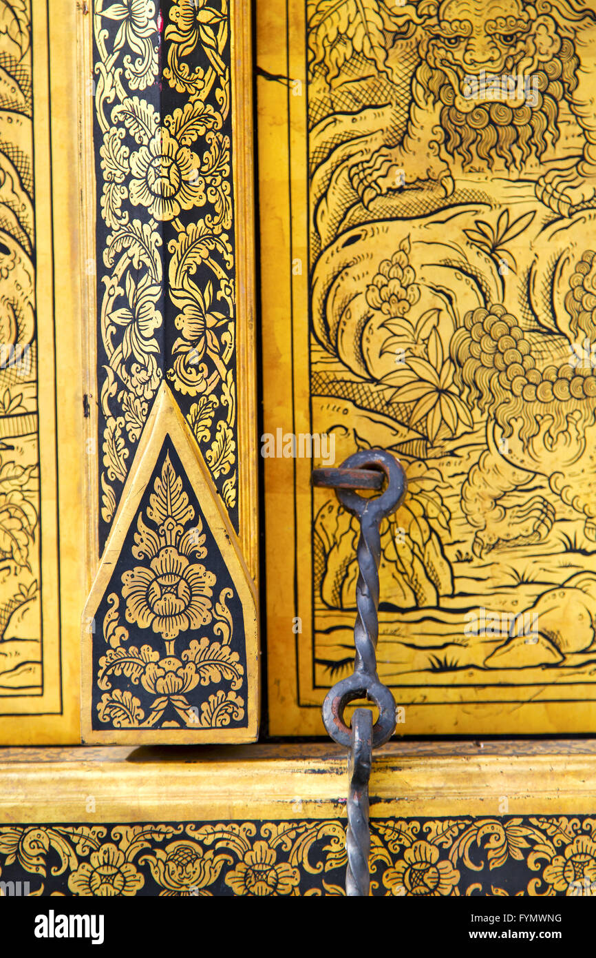 thailand and asia in abstract cross flower religion gate Stock Photo ...