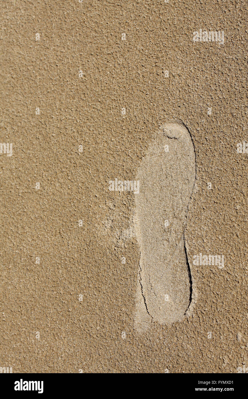 Single footprint in sand Stock Photo - Alamy