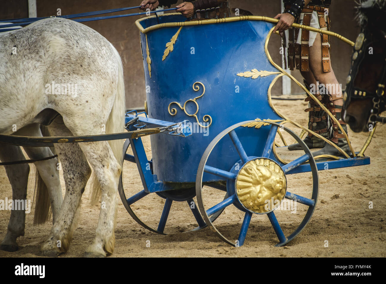 chariot race in a Roman circus, gladiators and slaves fighting Stock ...