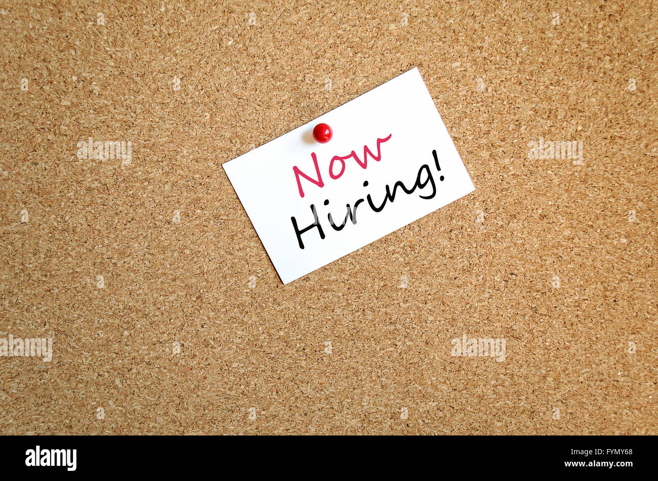 Sticky Note Now Hiring Concept Stock Photo - Alamy