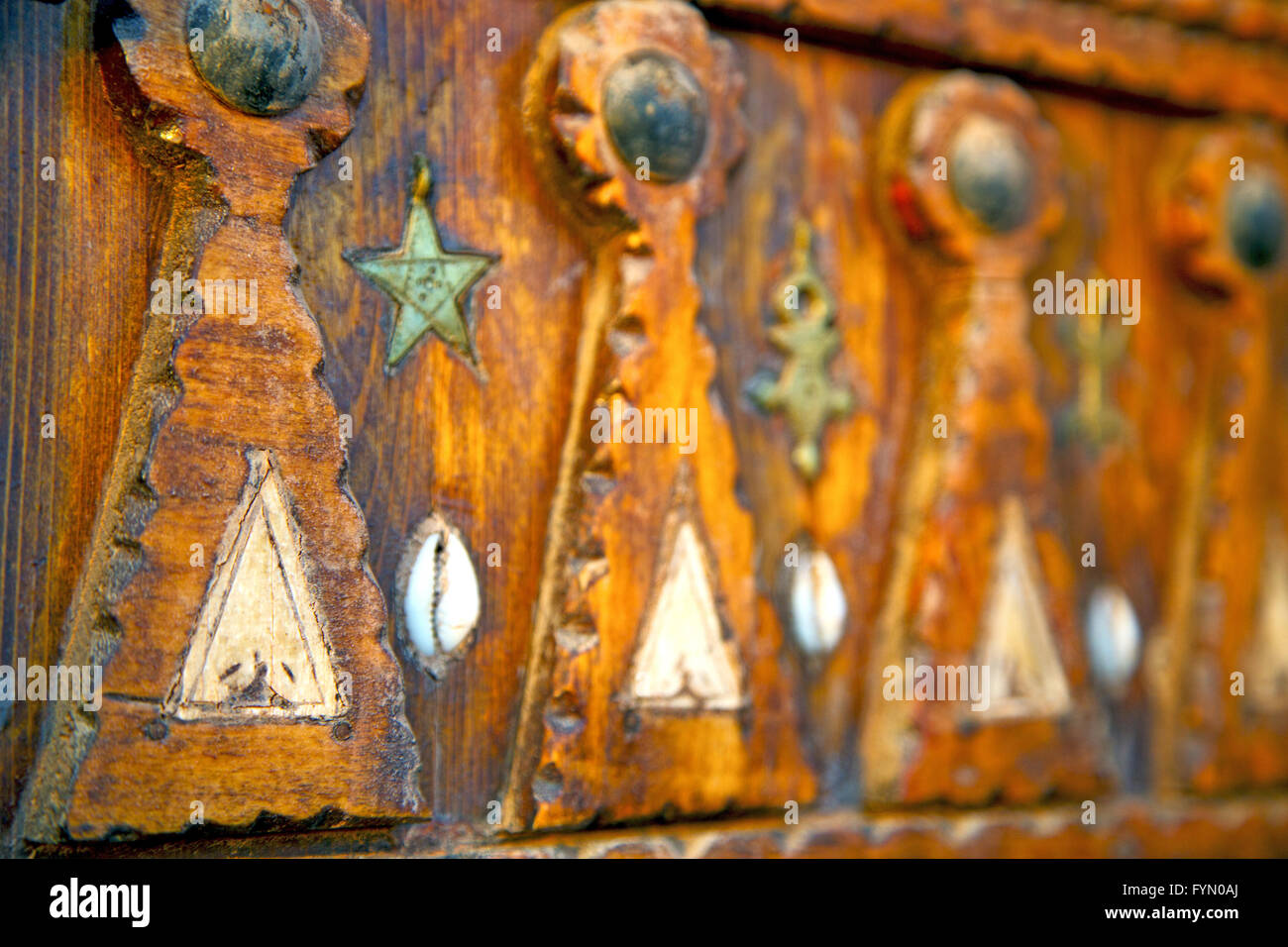 shell morocco in africa facade home and safe padlock Stock Photo - Alamy