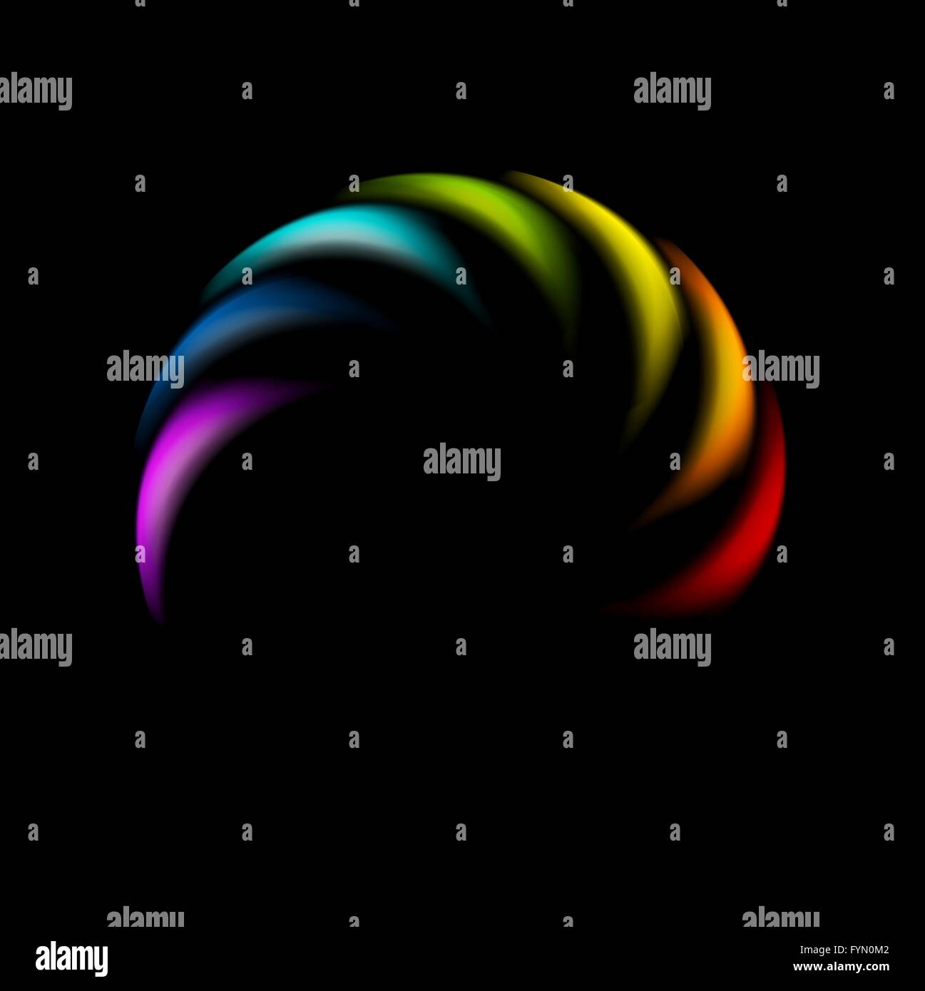 Colorful rainbow abstract logo on black background Stock Photo - Alamy