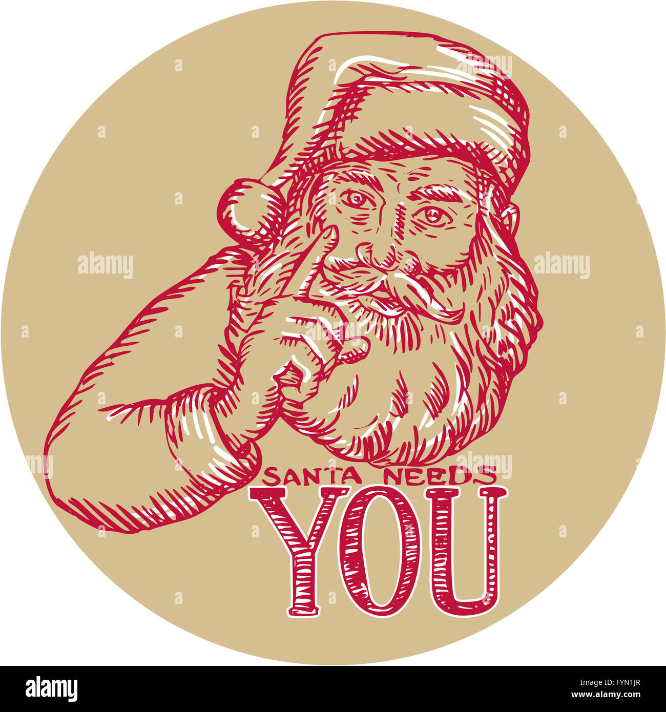 Santa etching hi-res stock photography and images - Alamy
