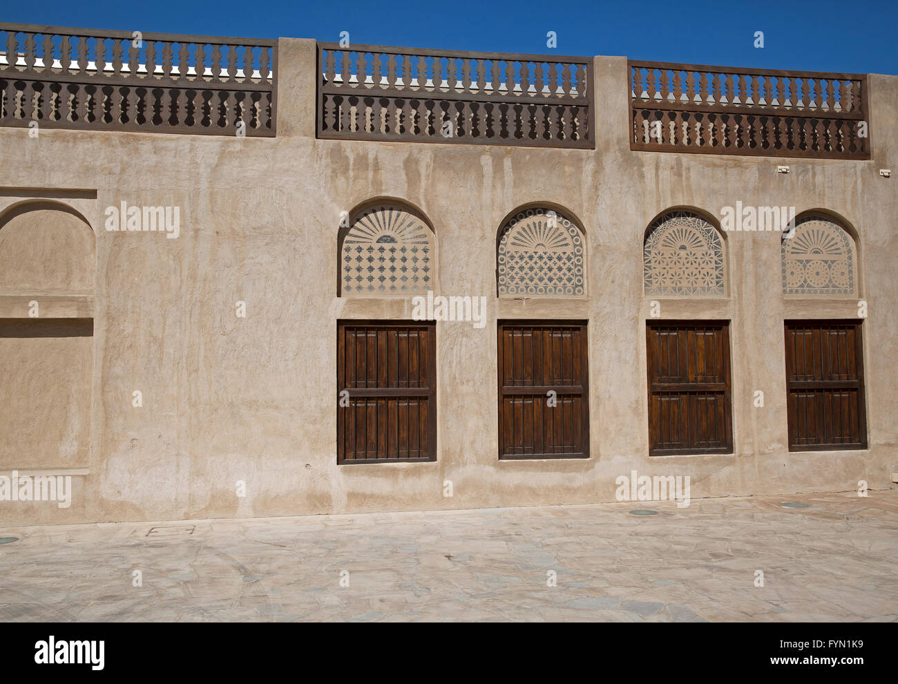Buildings in the Sikka area, the oldest area, of Dubai UAE Stock Photo ...