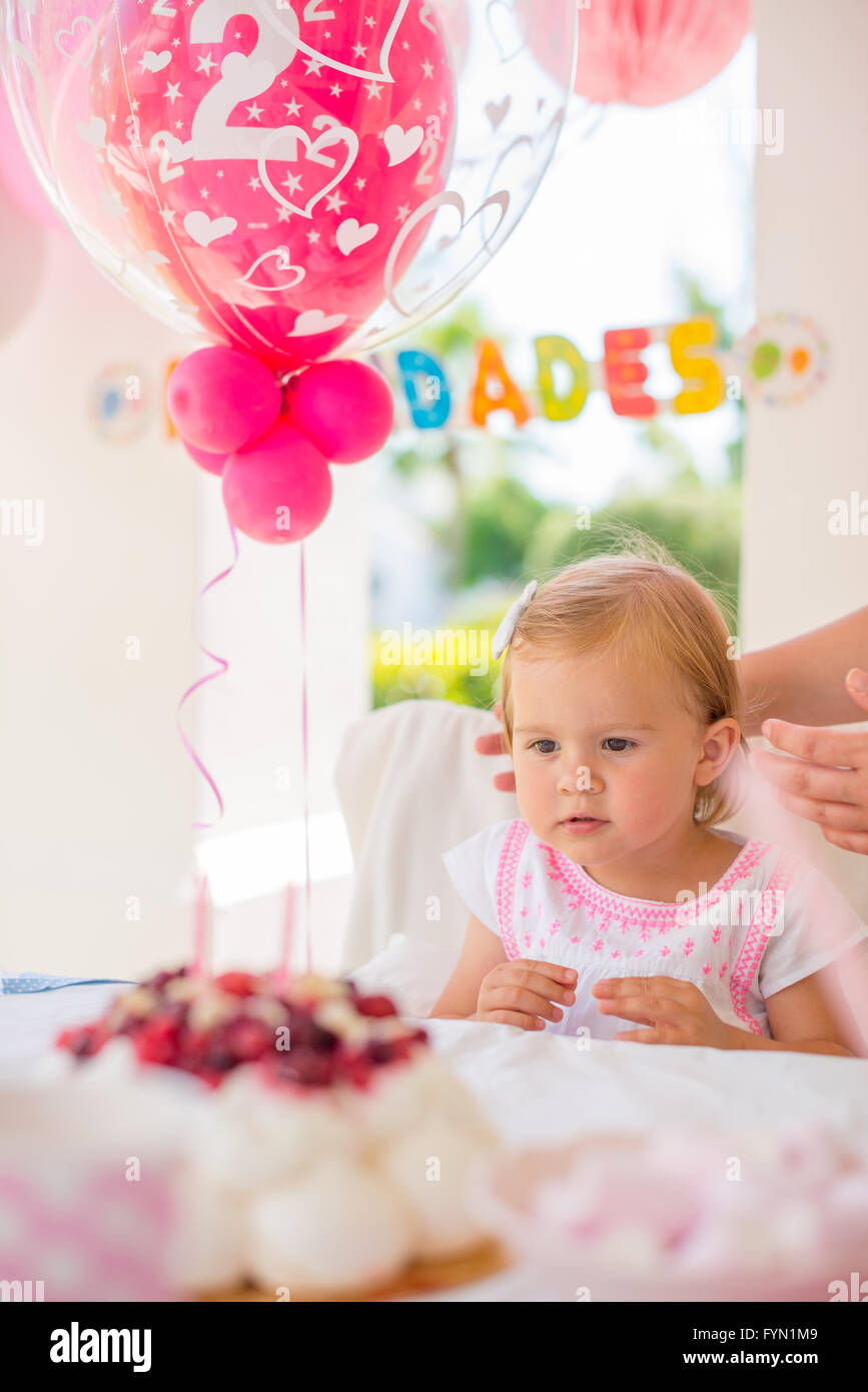 Adorable Little Girl Waiting for Her Cake Stock Photo - Alamy