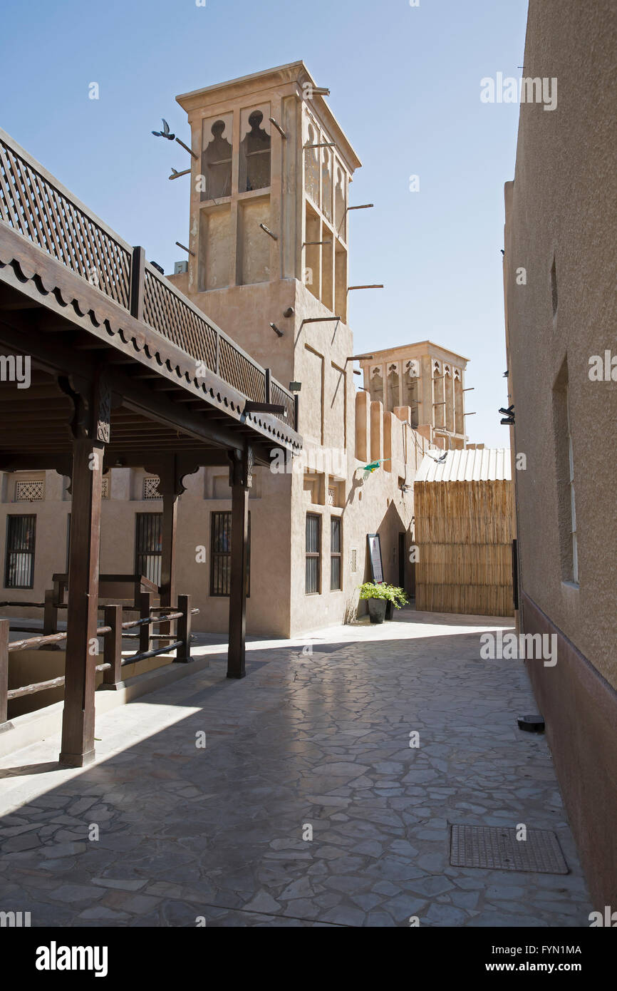 Buildings in the Sikka area, the oldest area, of Dubai UAE Stock Photo ...
