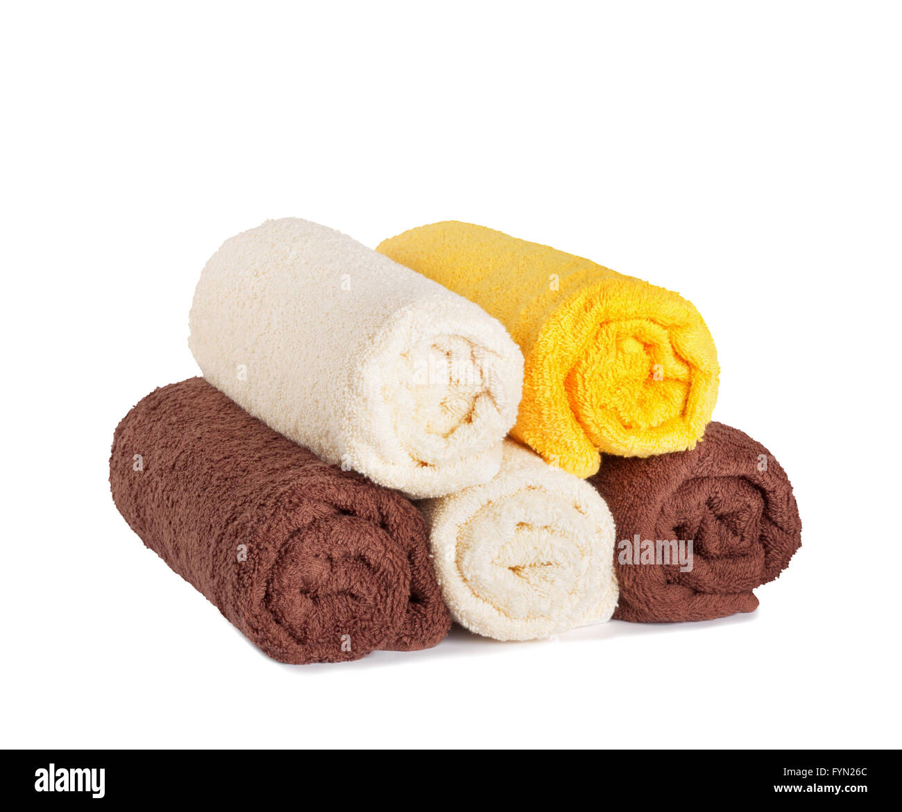 Stack of clean fresh towels isolated Stock Photo - Alamy