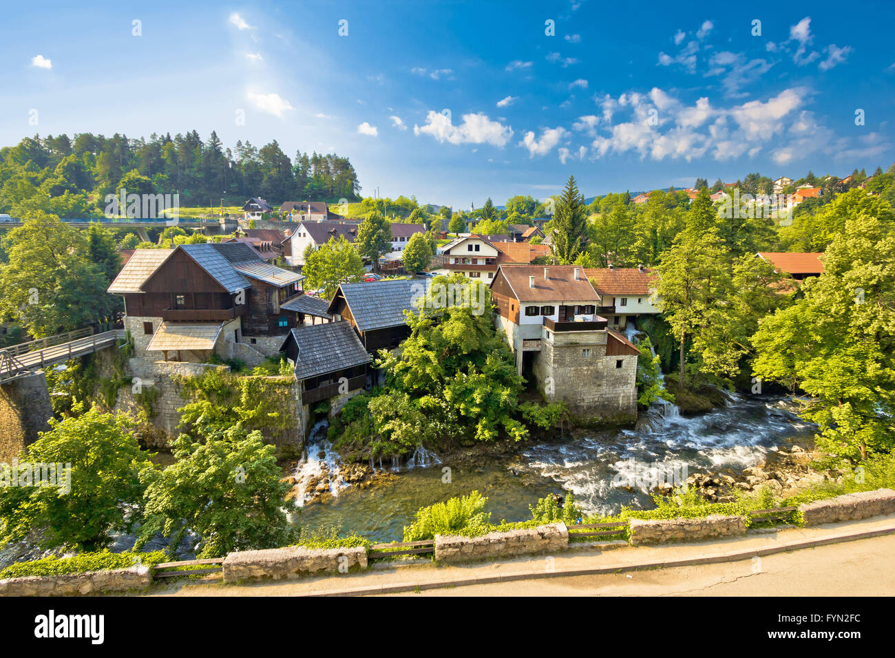 Rastoke village in green nature Stock Photo - Alamy