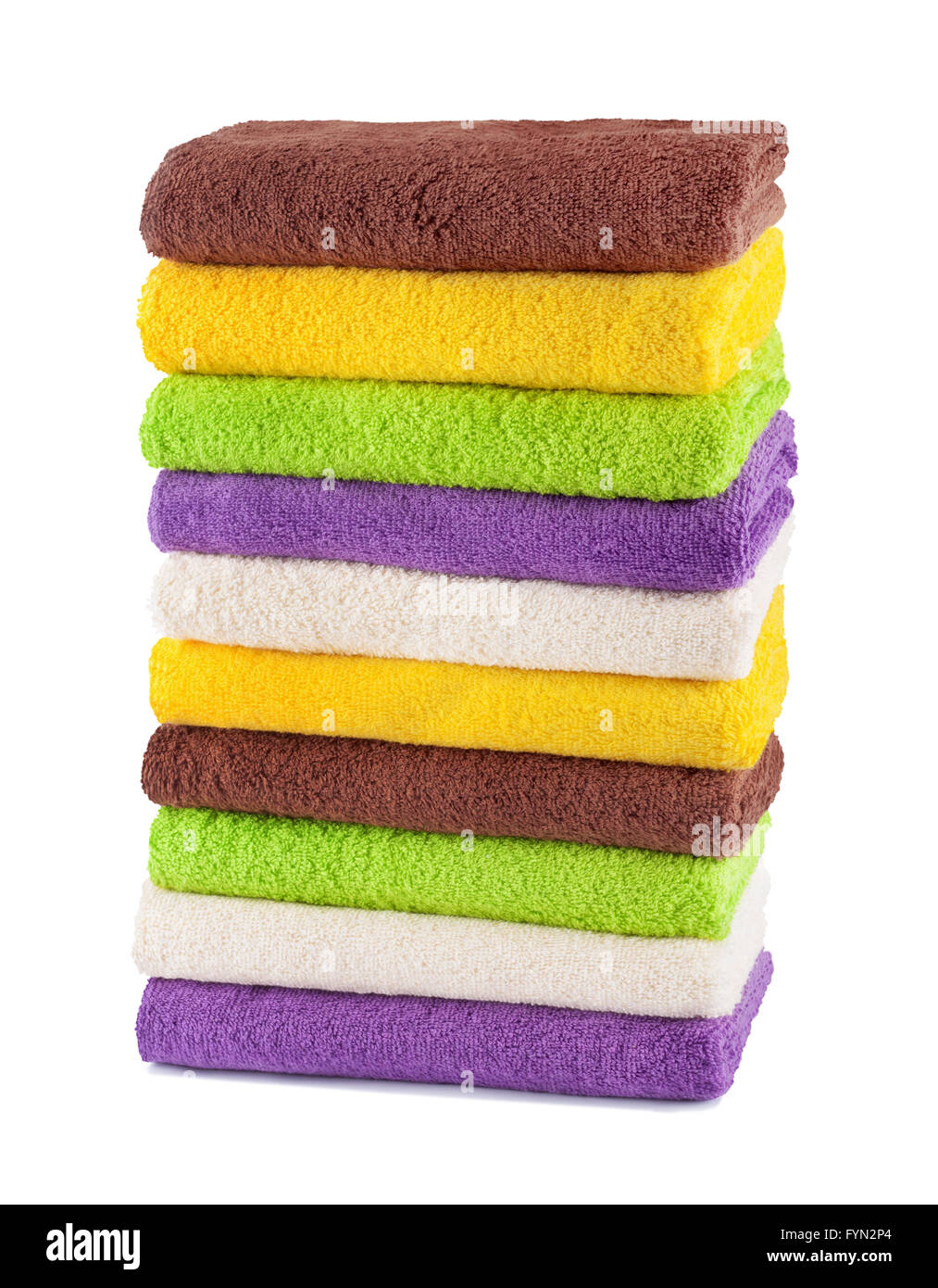 Stack of clean fresh towels isolated Stock Photo - Alamy