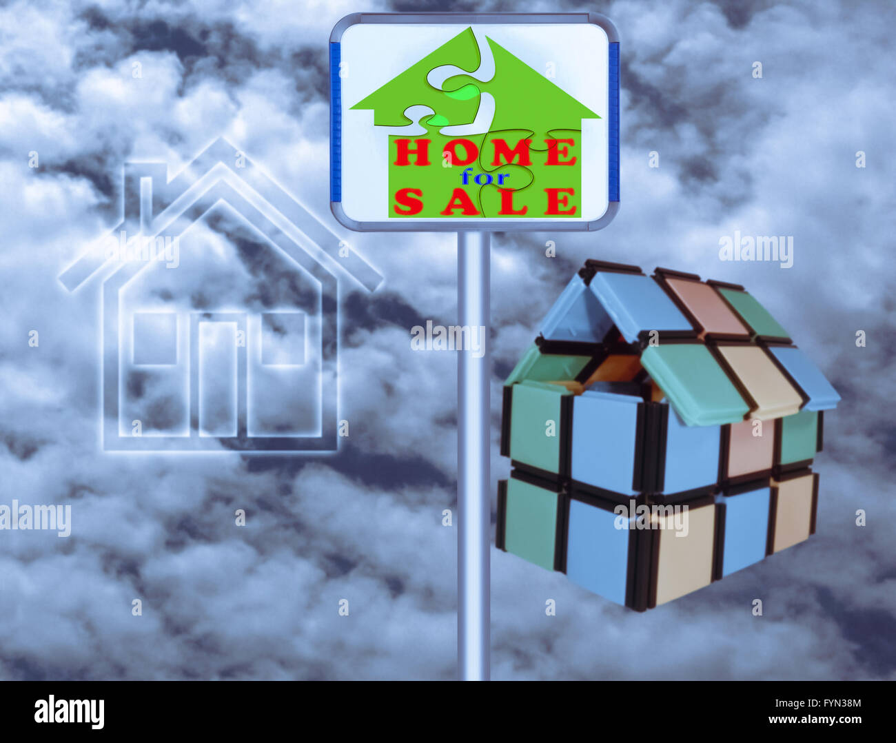 Home For Sale Signboard, Concept Stock Photo - Alamy