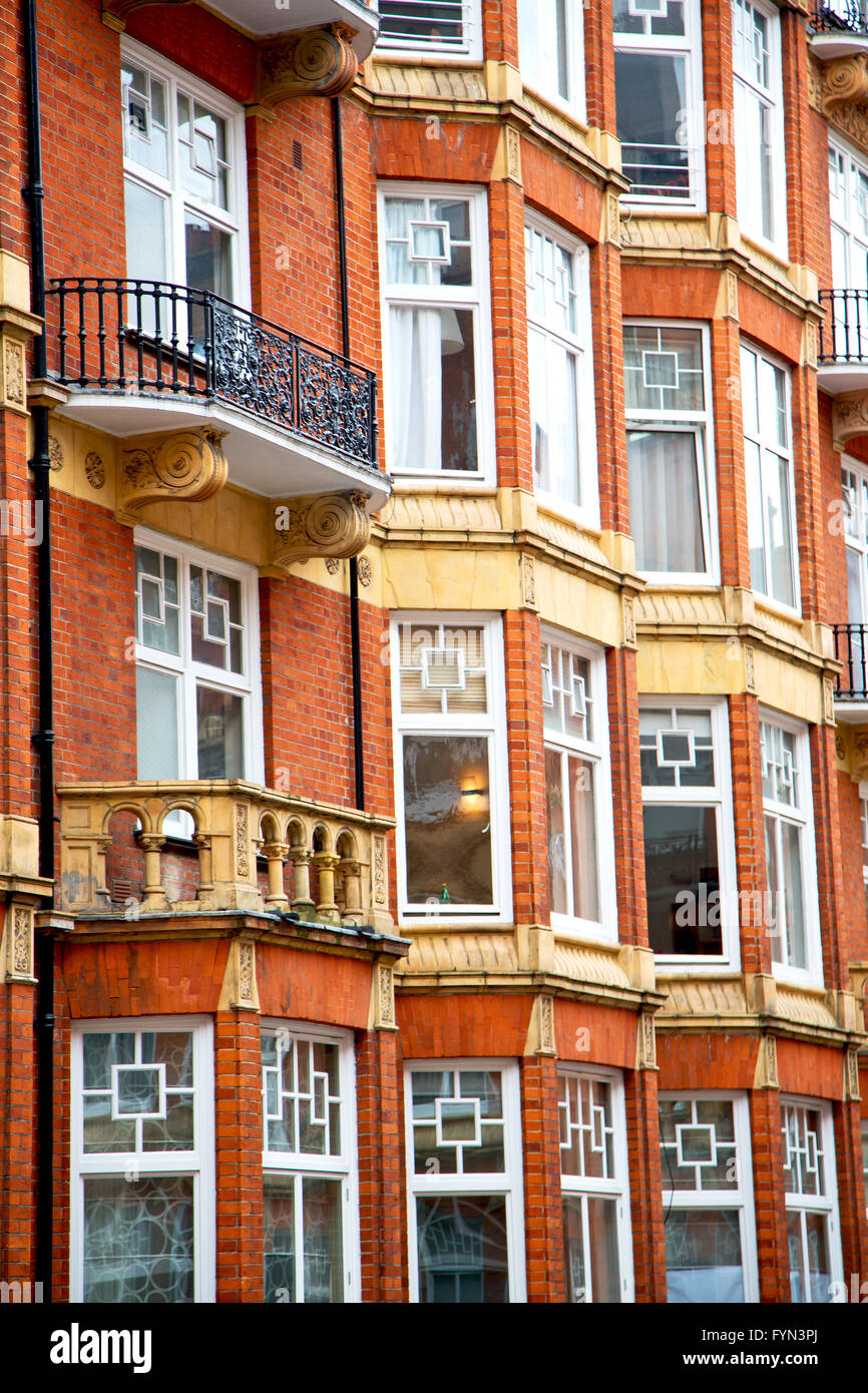 in europe london brick wall and window Stock Photo - Alamy