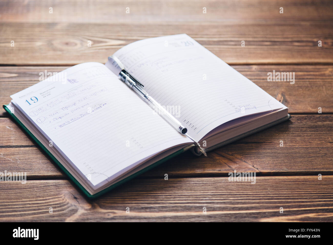 Diary on the desk Stock Photo - Alamy