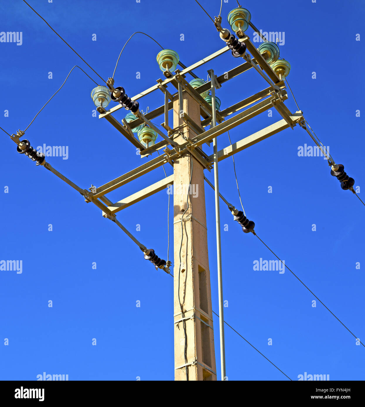 utility pole in africa morocco energy and distribution pylon Stock ...