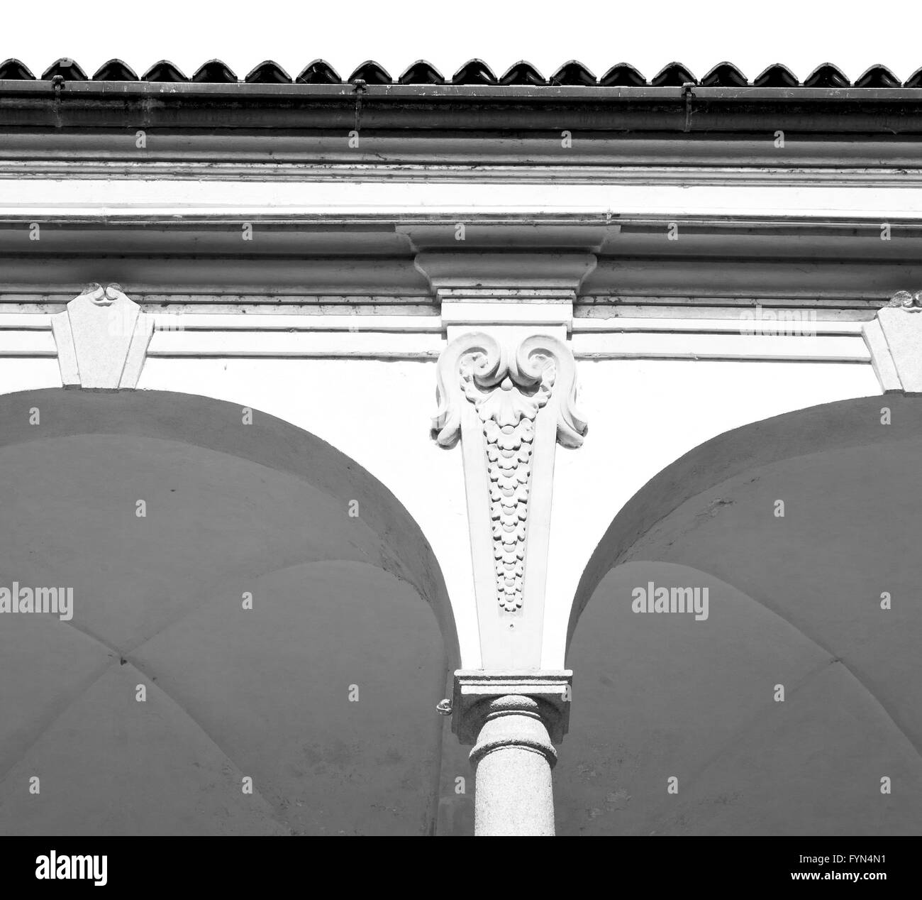 abstract old column in the country of europe italy and marble brick ...