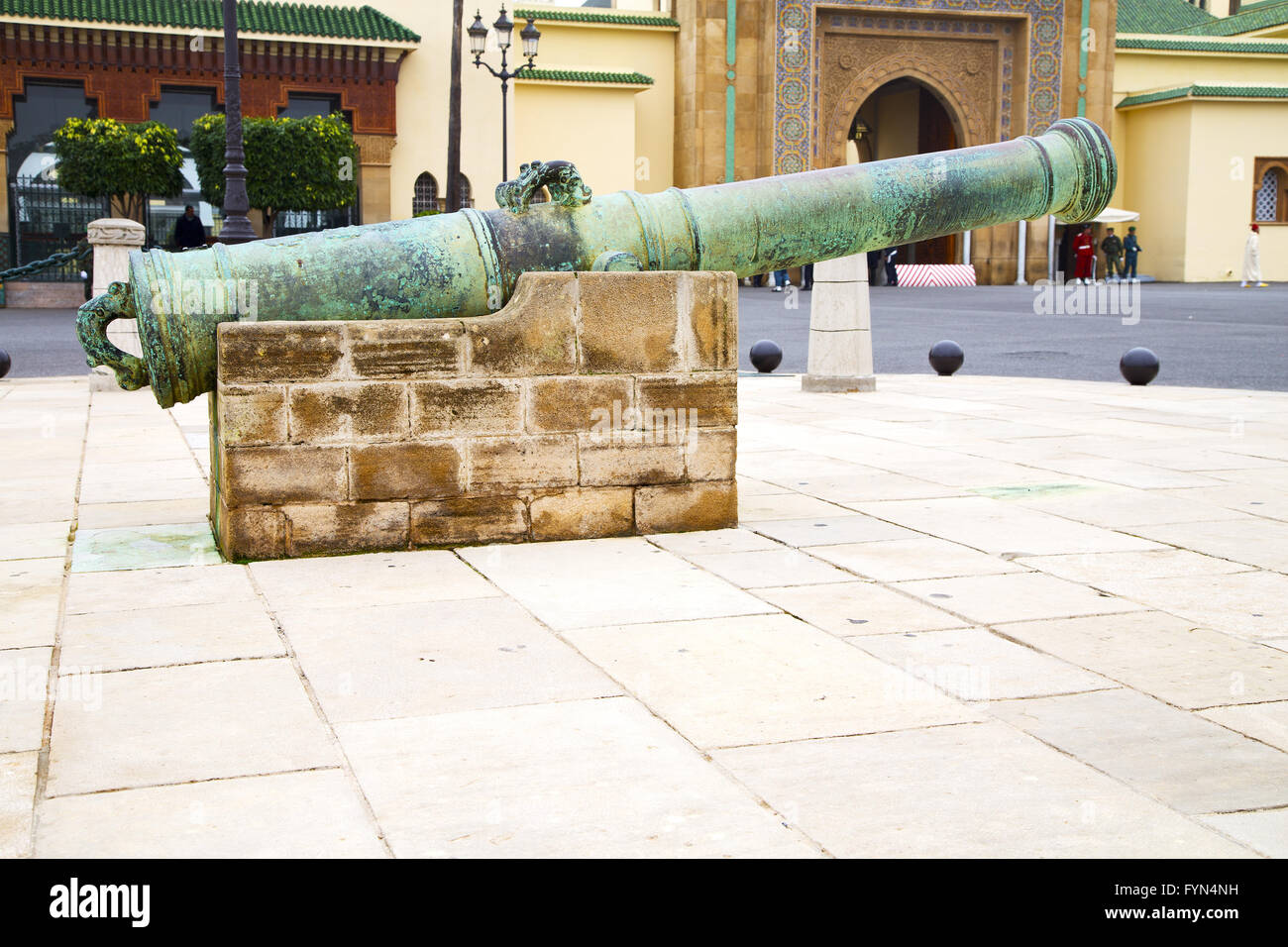 bronze cannon in africa morocco green and Stock Photo - Alamy
