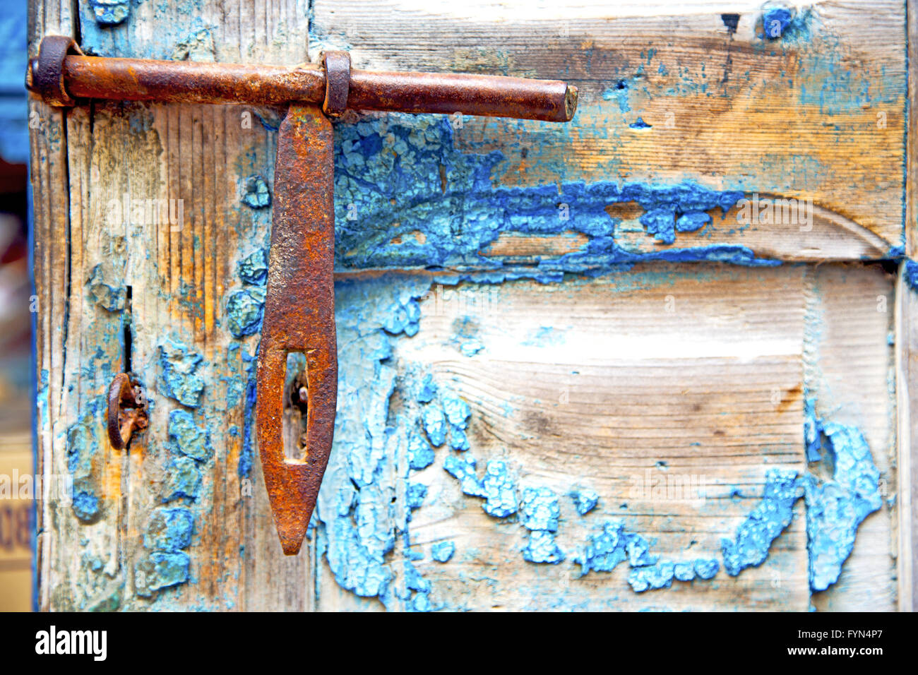 in africa the old wood facade home and safe padlock Stock Photo - Alamy