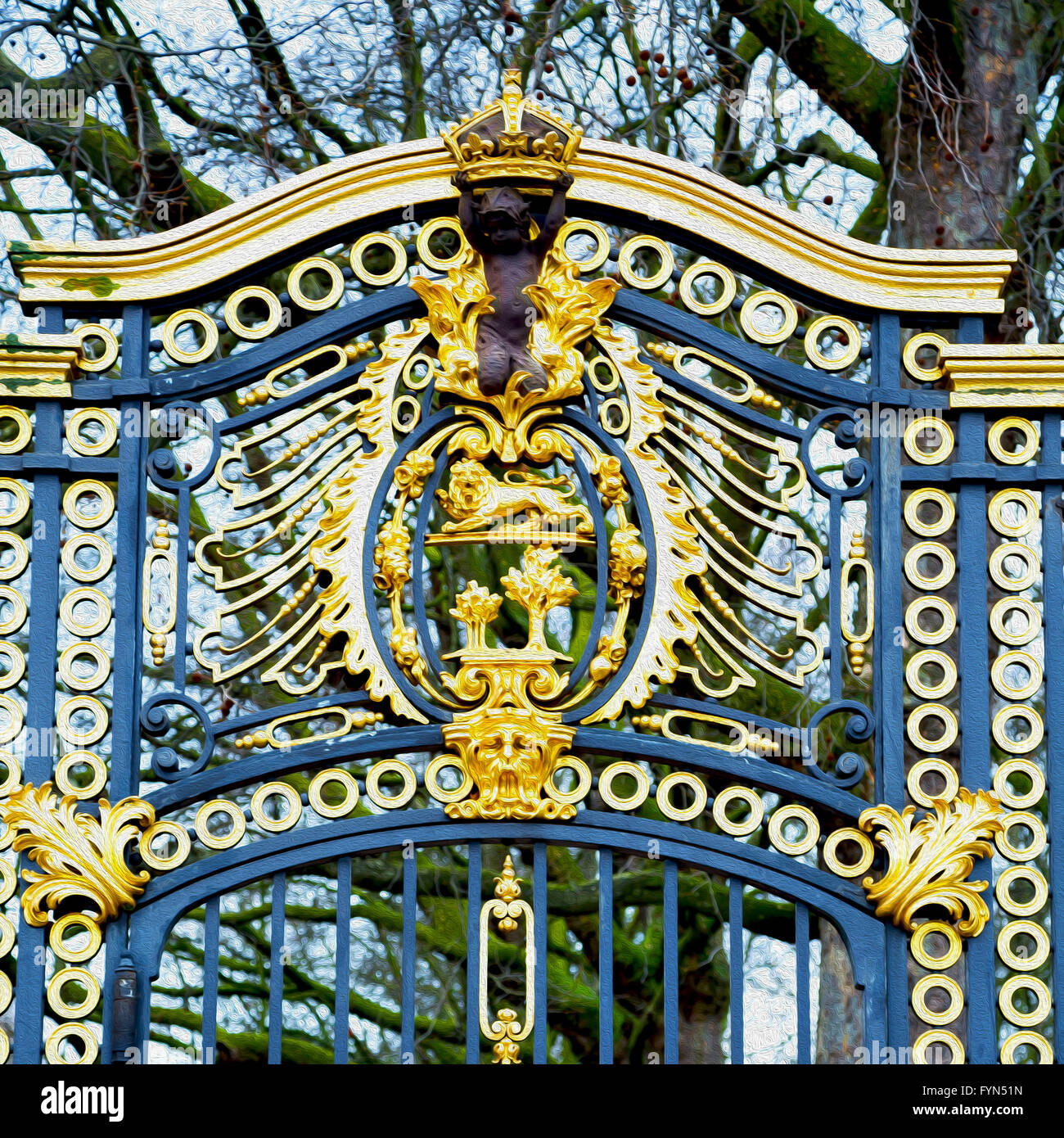 in london england the old metal gate royal palace Stock Photo - Alamy