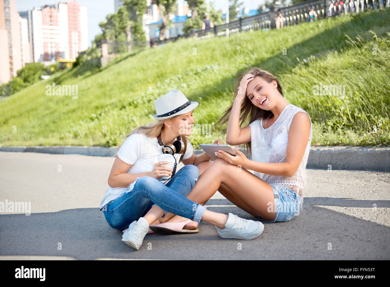 Sharing with friends Stock Photo - Alamy