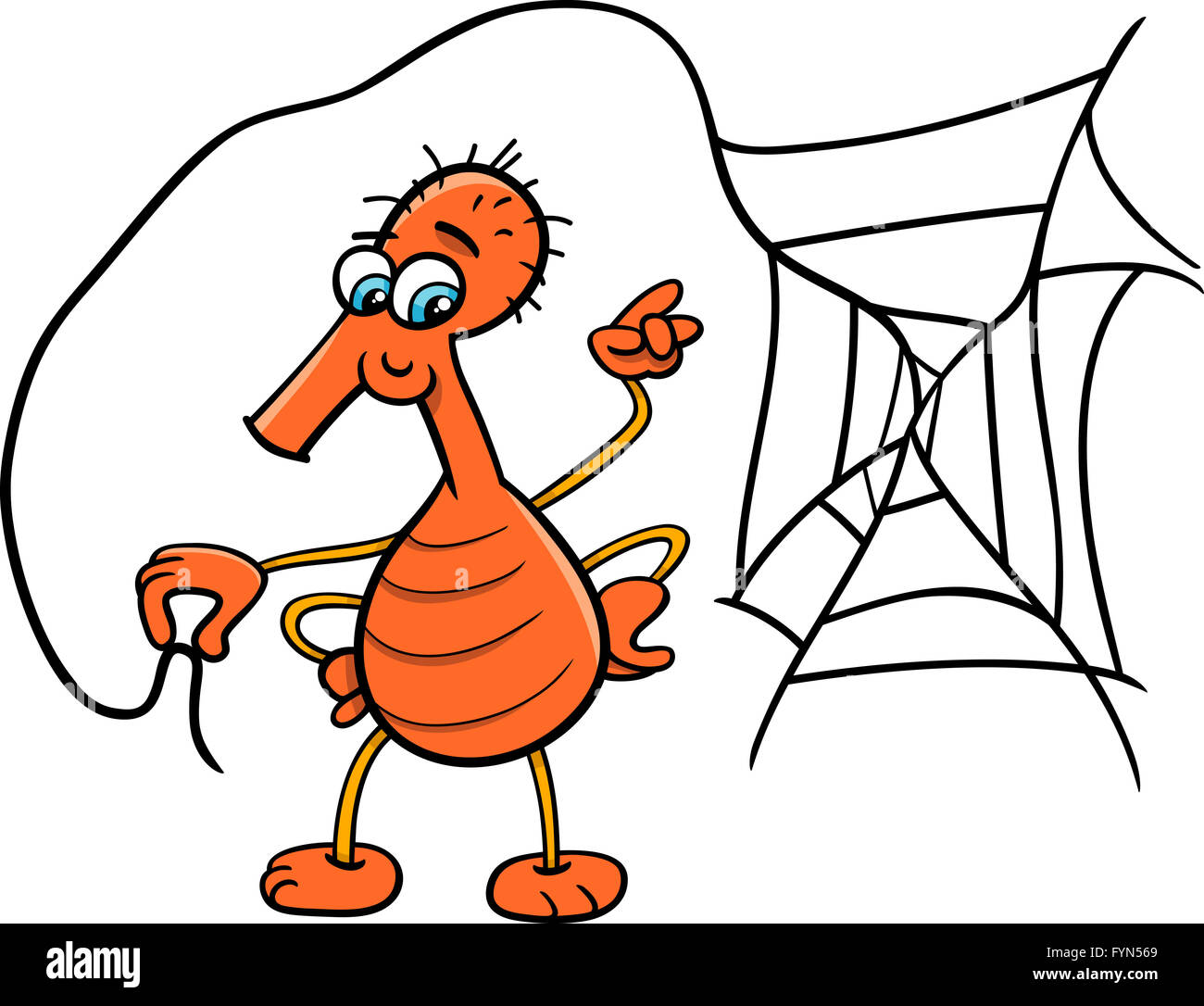 spider with web cartoon Stock Photo - Alamy