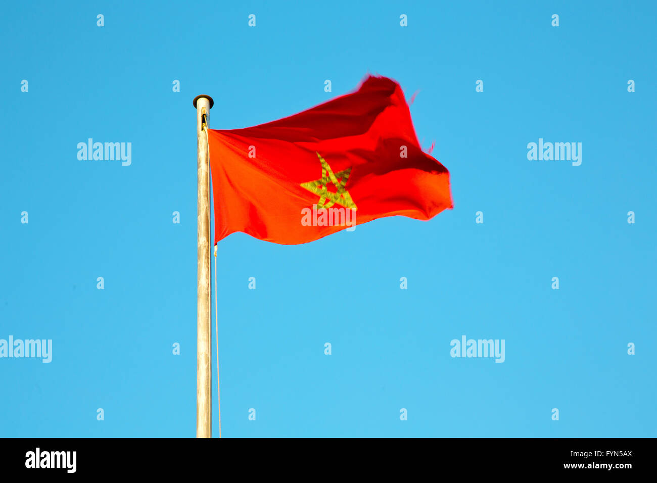 tunisia waving flag in the blue sky colour and battlements Stock Photo ...