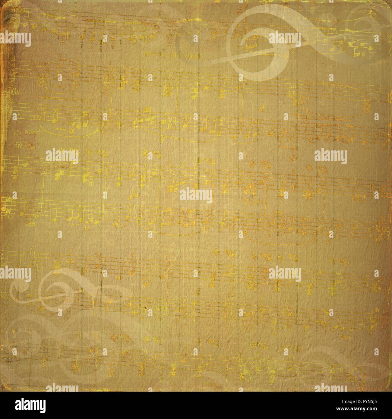 Grunge musical background with gold notes for design Stock Photo - Alamy