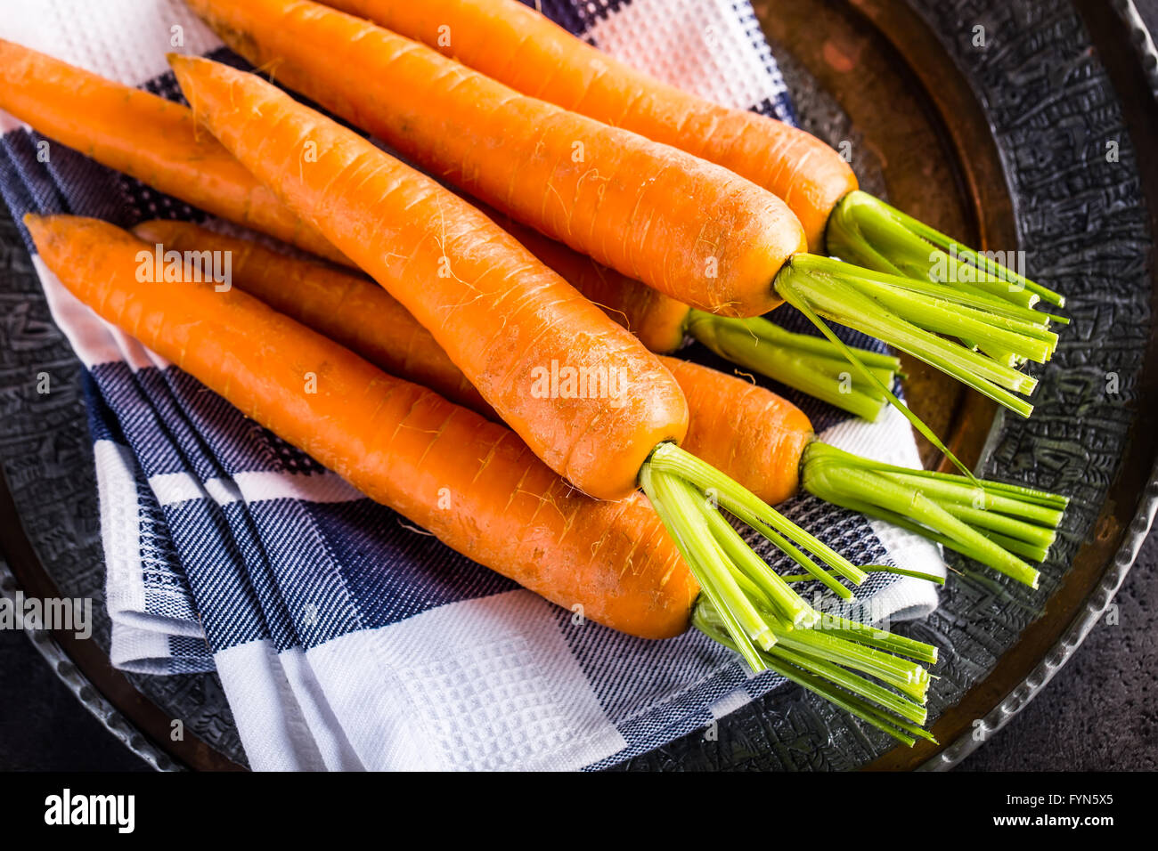 Carrot. Fresh Carrots bunch. Baby carrots. Raw fresh organic orange ...