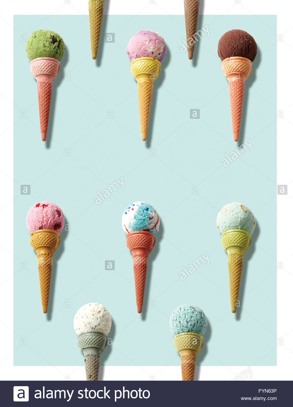 Blue Ice Cream And Cone Stock Photos & Blue Ice Cream And Cone Stock ...