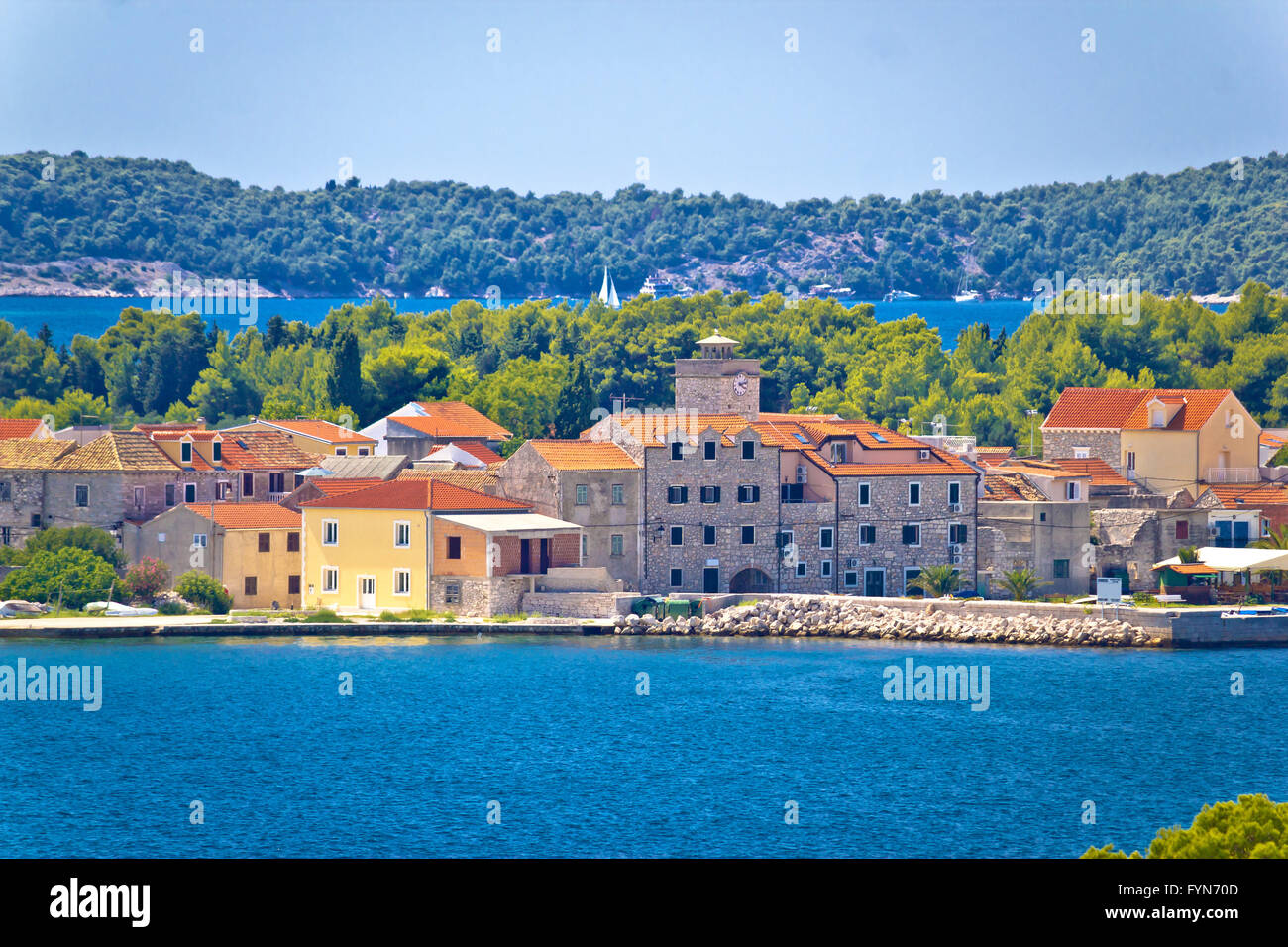Island of Krapanj waterfront view Stock Photo - Alamy