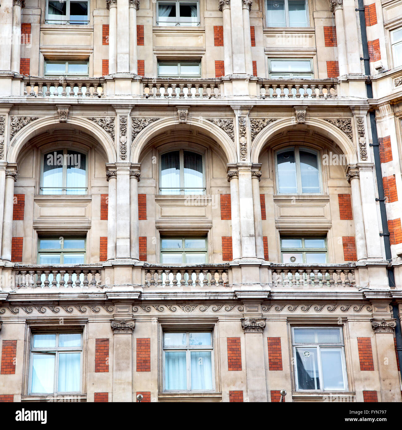 window in europe london old red brick wall and historical Stock Photo ...