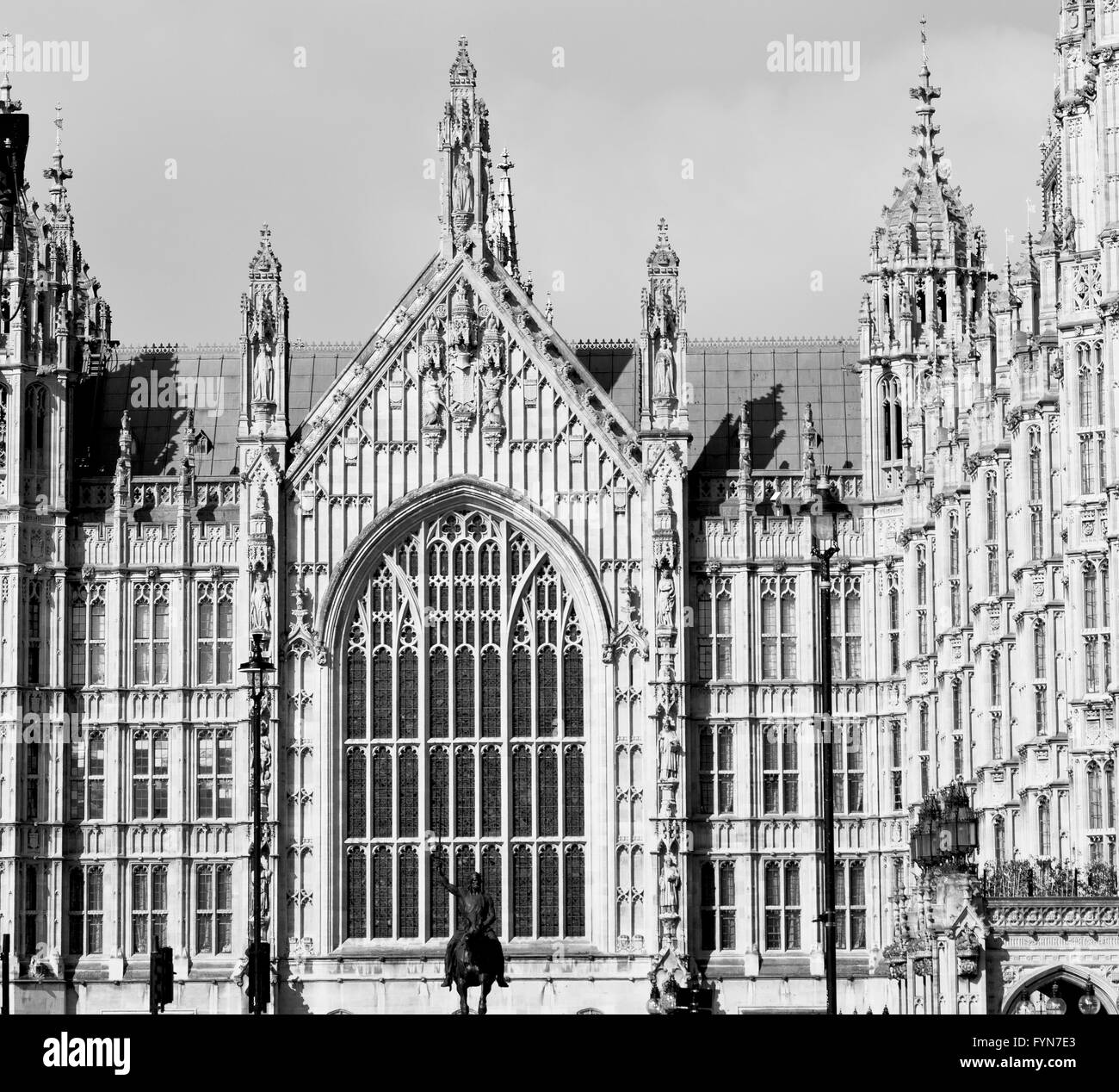 in london old historical parliament glass window structure and sky ...