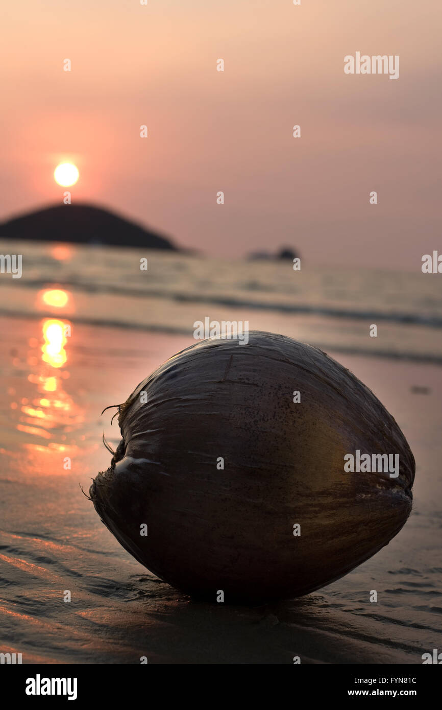 sunset and coconut Stock Photo - Alamy
