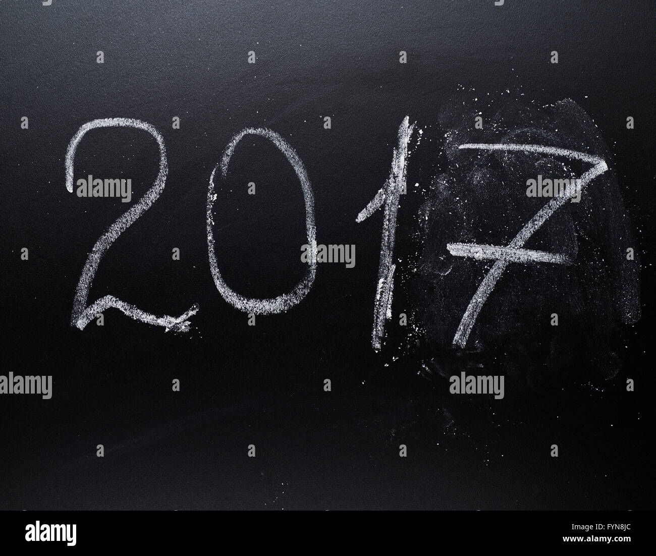 Year number 2017 written on the board Stock Photo - Alamy