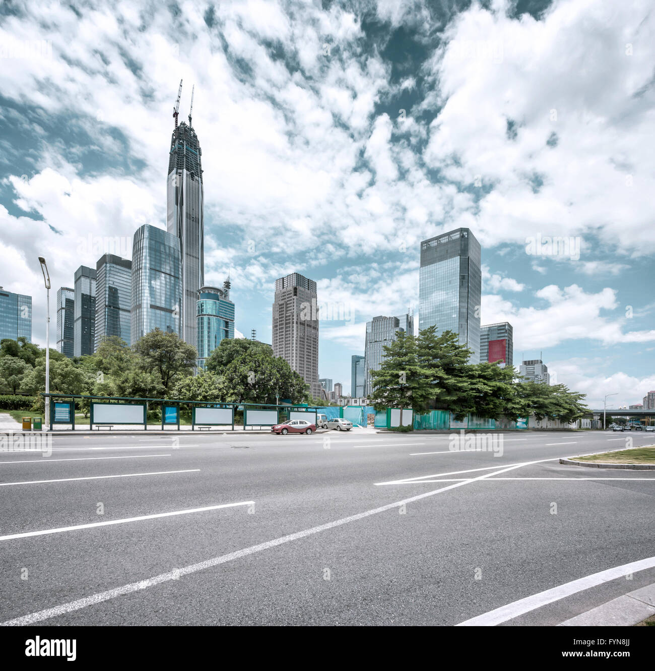 modern city street and skyscrapers Stock Photo - Alamy