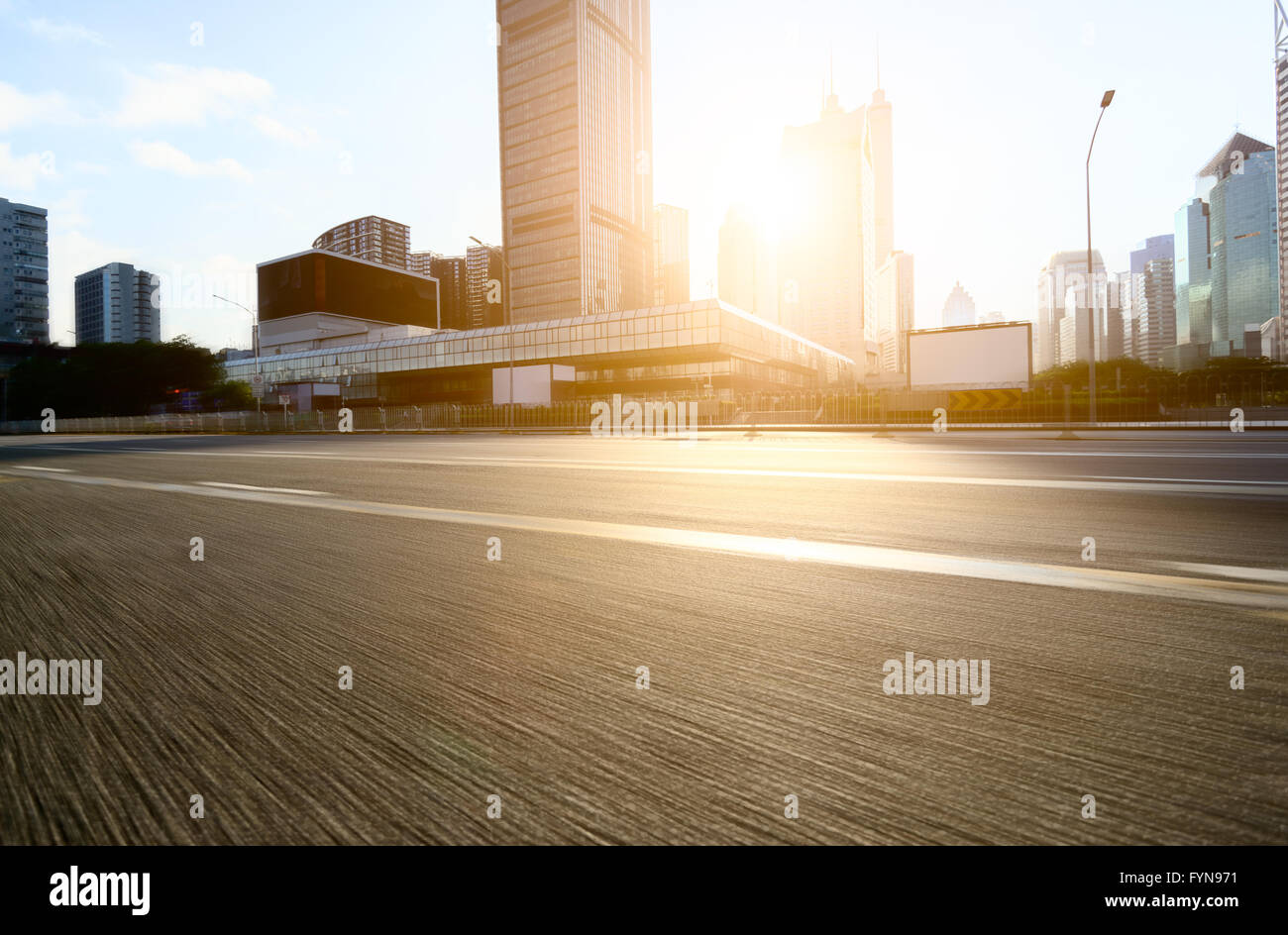 modern city street and skyscrapers Stock Photo - Alamy