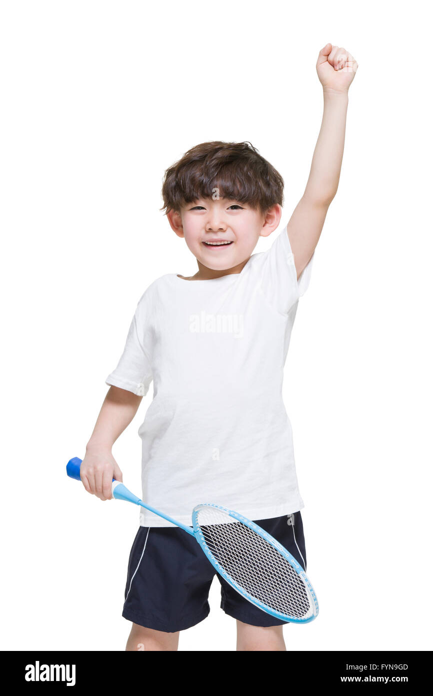 Indian boy playing badminton hi-res stock photography and images - Alamy