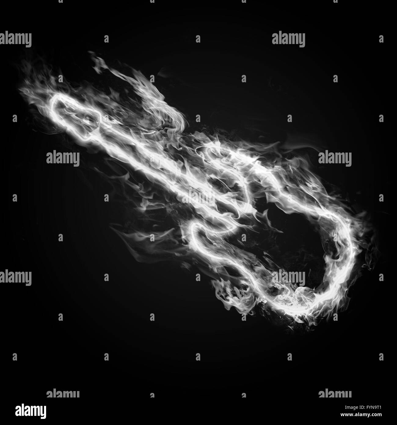 Fire guitar background Black and White Stock Photos & Images - Alamy