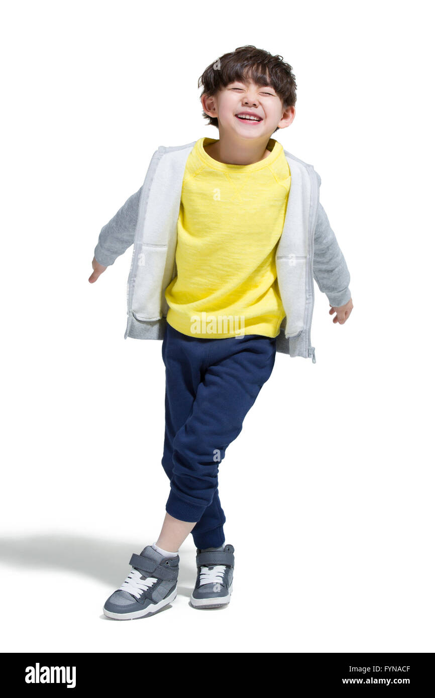 Cute boy break dancing Stock Photo - Alamy